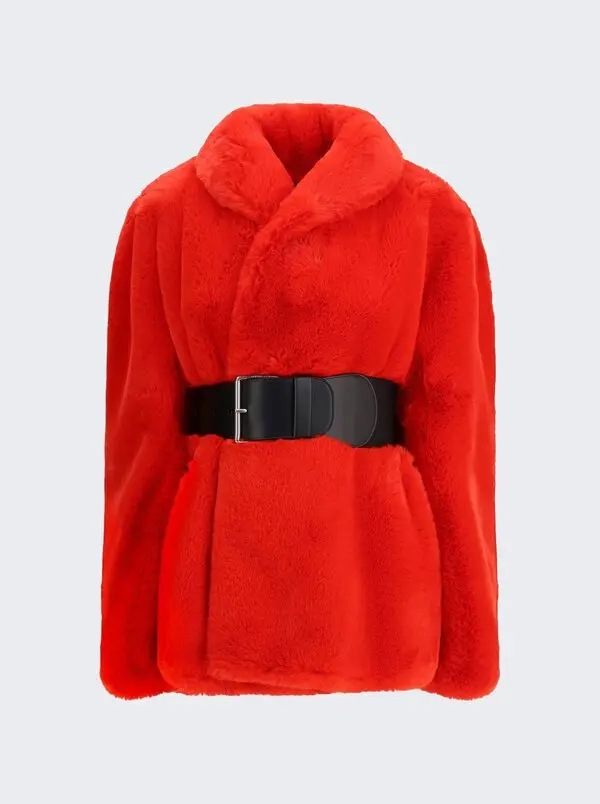 Balenciaga Wrap Faux Fur Jacket