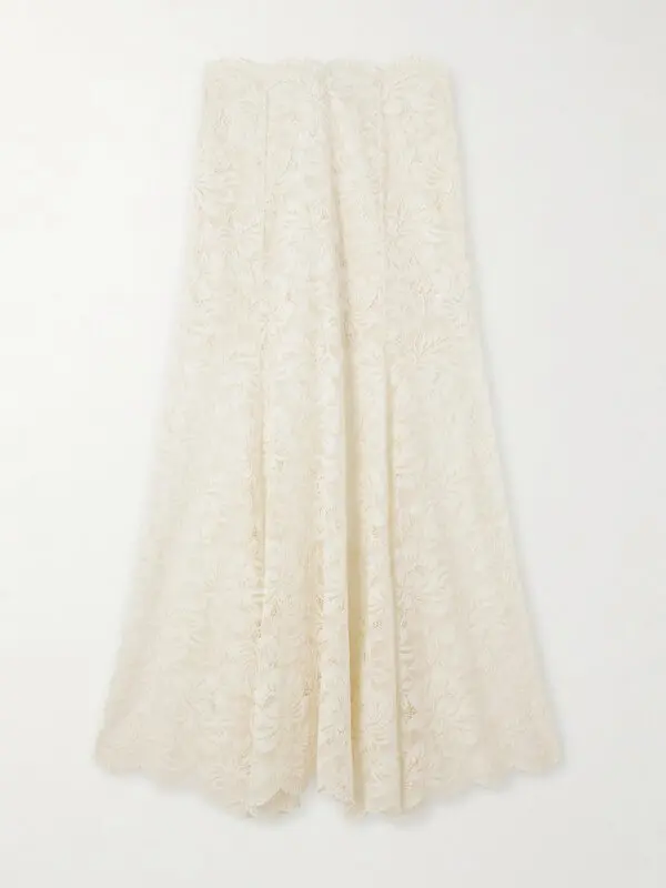Rabanne Scalloped Lace Maxi Skirt - Neutrals