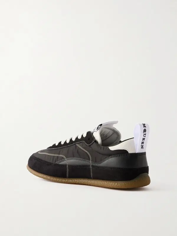 Alexander McQueen Ec1 Suede And Leather-trimmed Shell Sneakers - Black