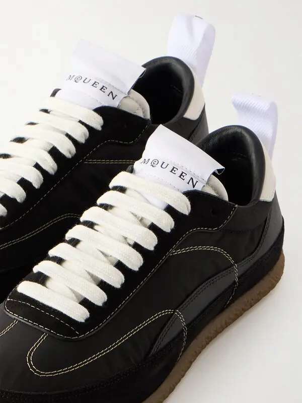 Alexander McQueen Ec1 Suede And Leather-trimmed Shell Sneakers - Black