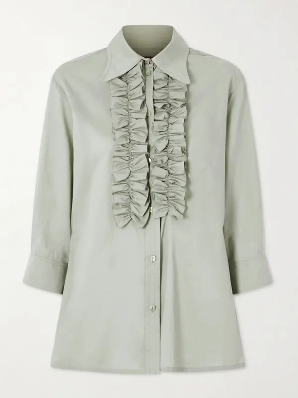 Gucci Ruffled Cotton-mousseline Shirt
