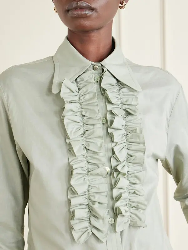 Gucci Ruffled Cotton-mousseline Shirt