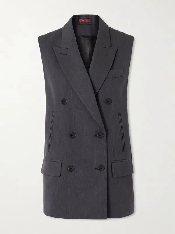 Gucci Double-breasted Wool Vest - Gray