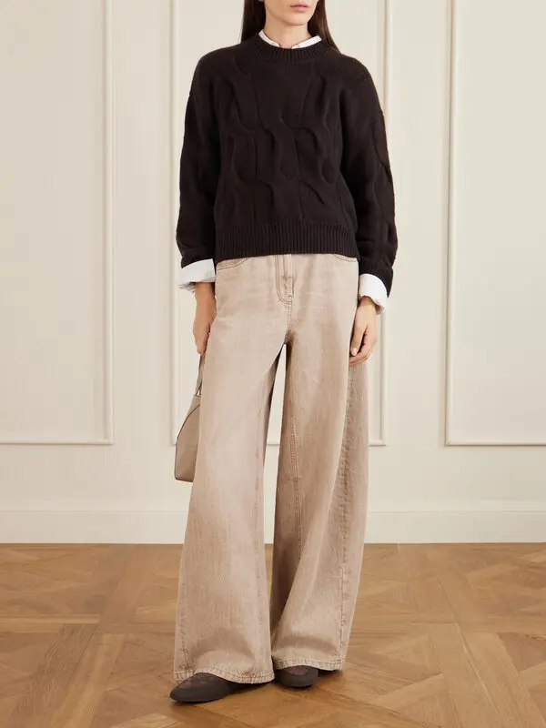 Le Monde Beryl Shearling-lined Suede Ballet Flats - Brown