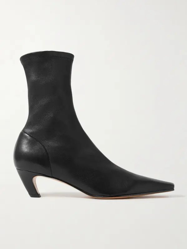 Khaite Arizona Leather Ankle Boots - Black
