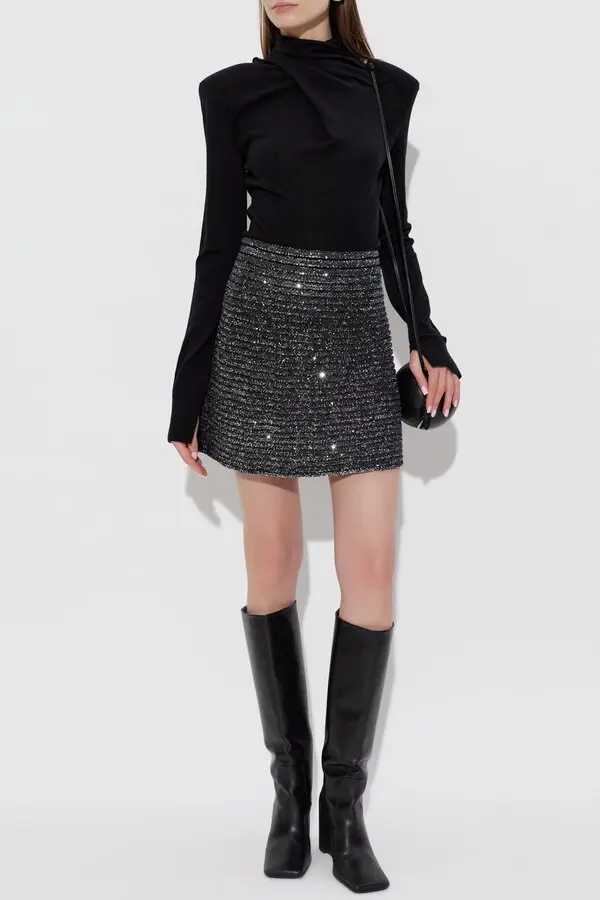 Alaïa Sequin Mini Skirt - Silver