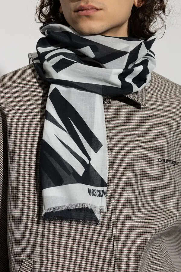 Moschino Scarf With Logo - Black