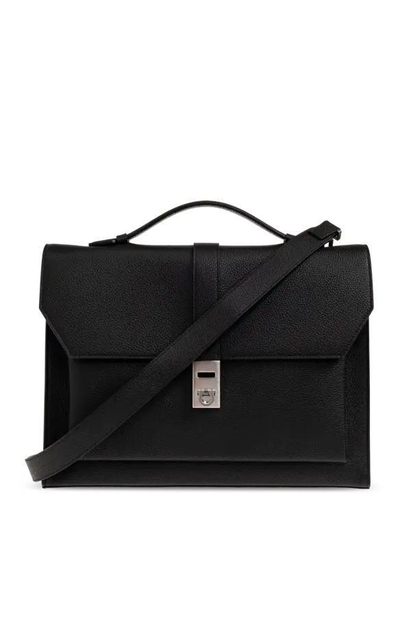 FERRAGAMO Leather Briefcase - Black