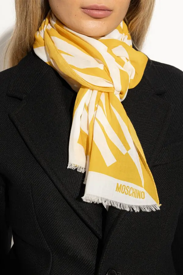 Moschino Scarf With Logo - Yellow