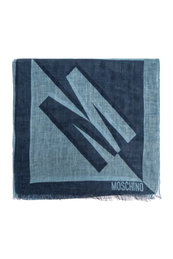 Moschino Scarf With Logo - Navy Blue