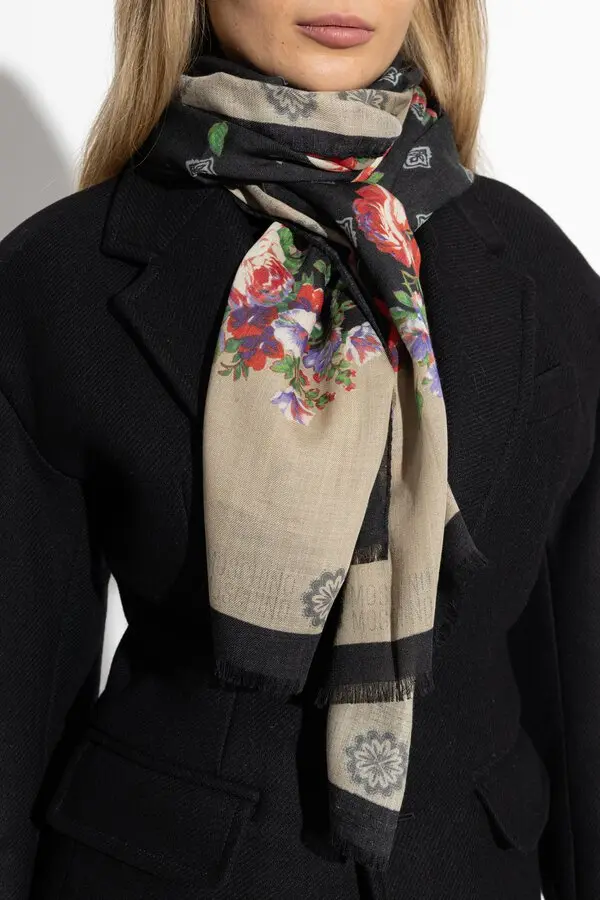 Moschino Scarf With Floral Motif