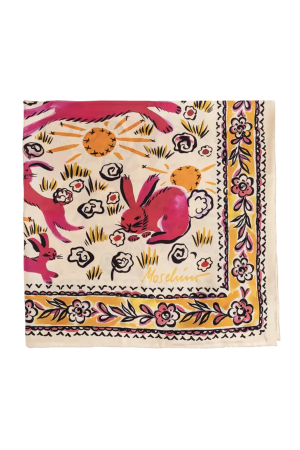 Moschino Silk Scarf With Print - Multicolour