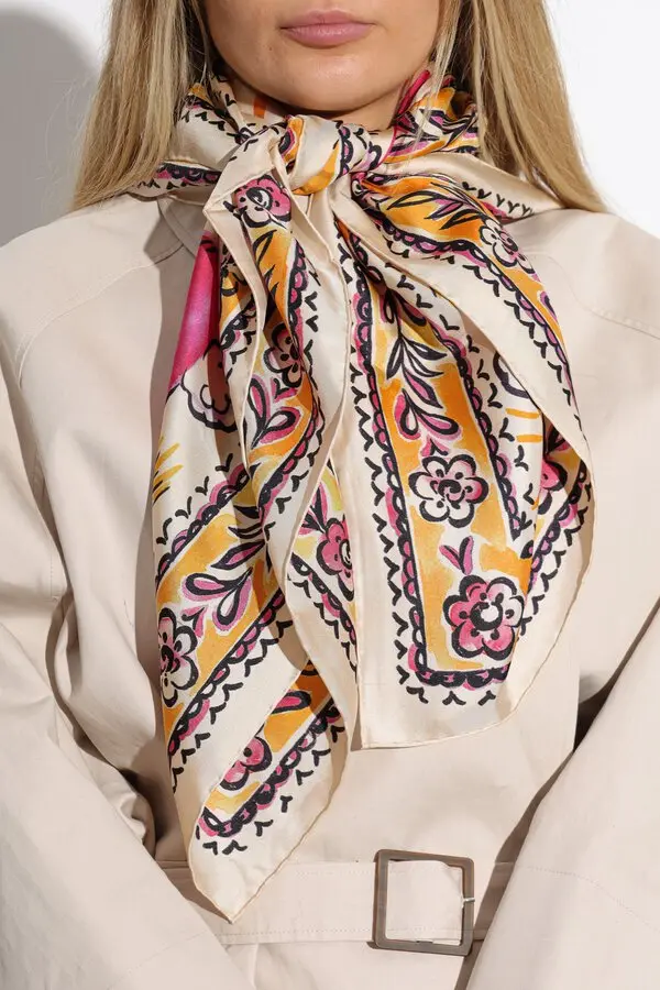 Moschino Silk Scarf With Print - Multicolour