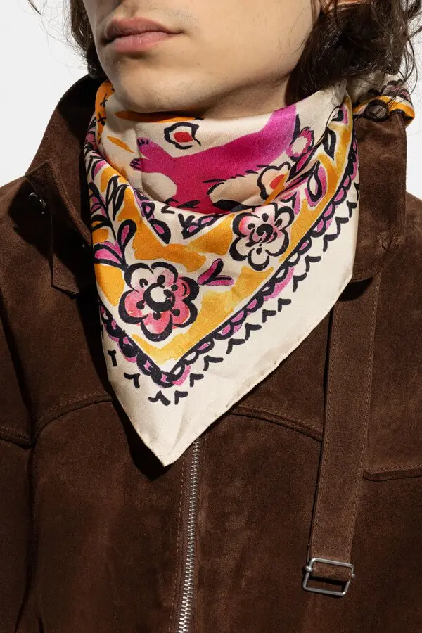Moschino Silk Scarf With Print - Multicolour