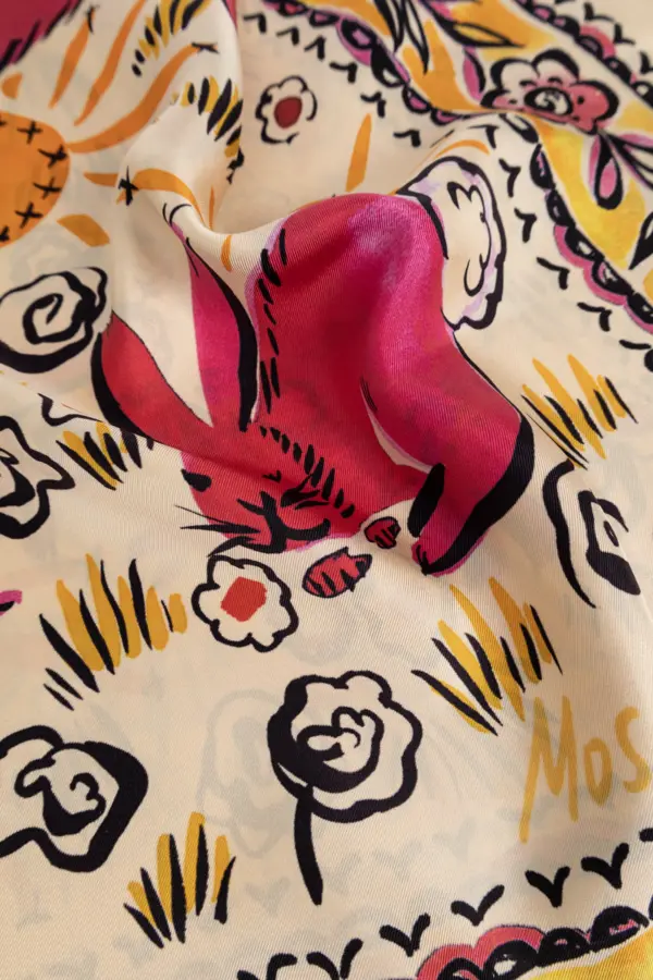 Moschino Silk Scarf With Print - Multicolour
