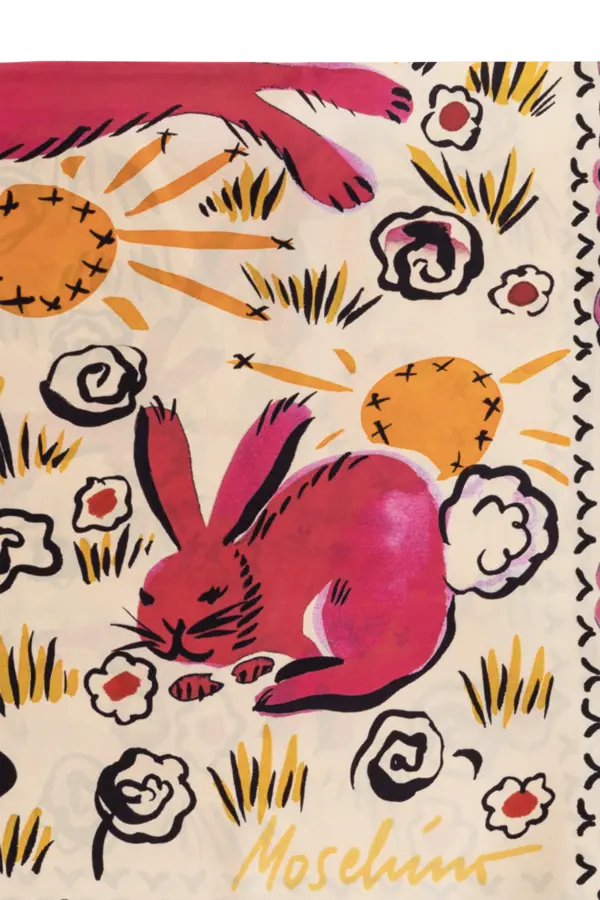 Moschino Silk Scarf With Print - Multicolour
