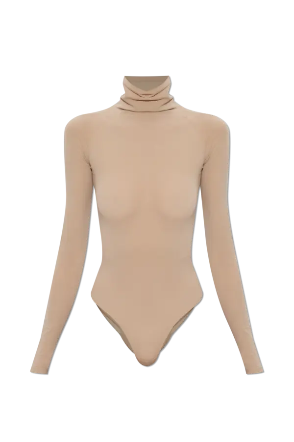 Alaïa Turtleneck Bodysuit - Beige