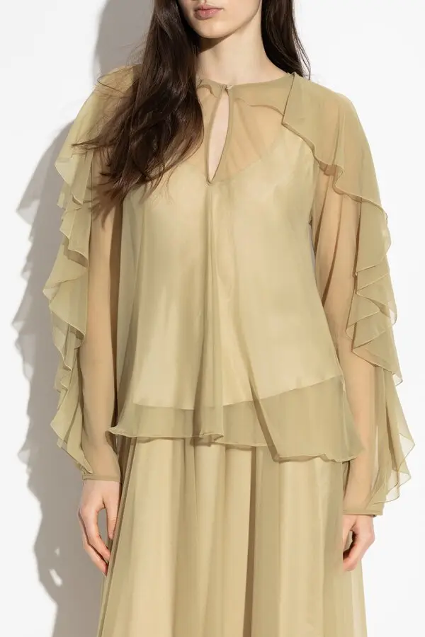 FORTE_FORTE Two-piece Ruffle Top - Beige