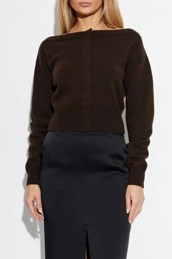 TOM FORD Cashmere Cardigan With Embroidered Logo - Brown