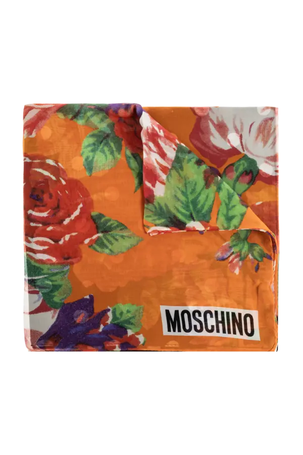 Moschino Floral Motif Scarf - Orange