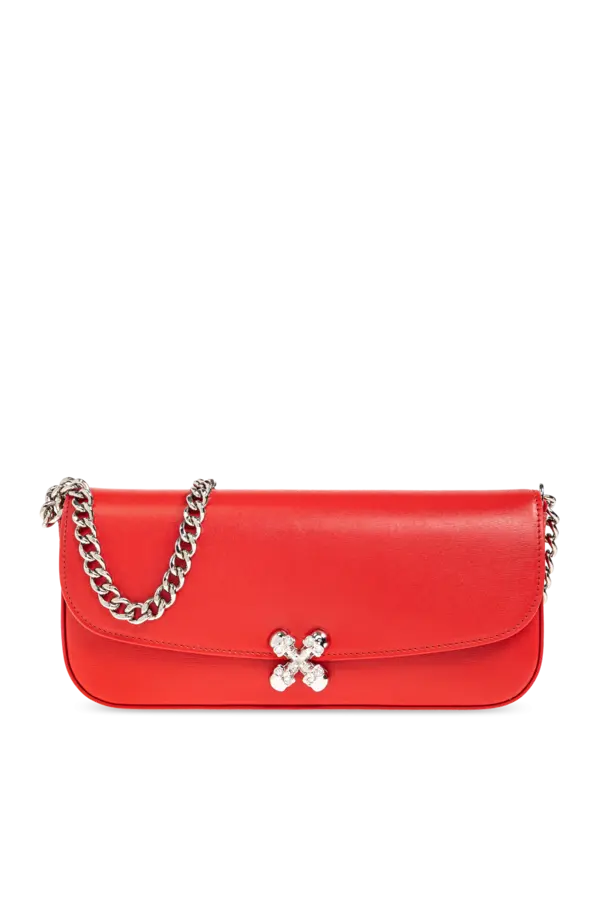 Alexander McQueen Skull Flower Clutch - Red