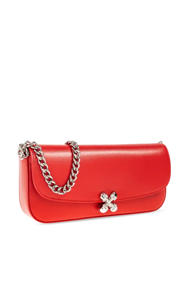 Alexander McQueen Skull Flower Clutch - Red