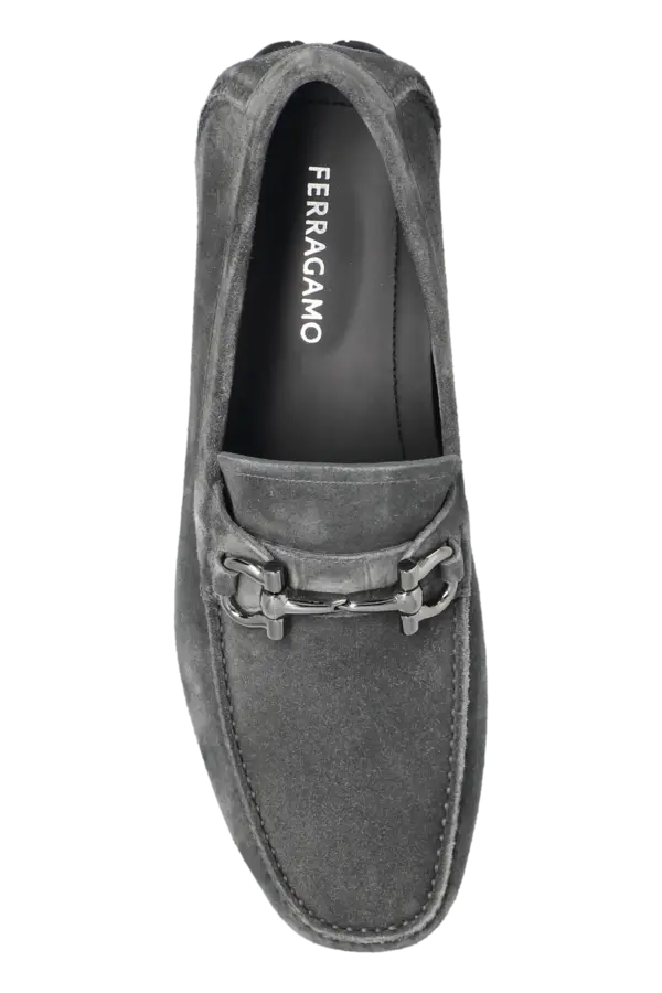 FERRAGAMO Suede Loafers - Grey