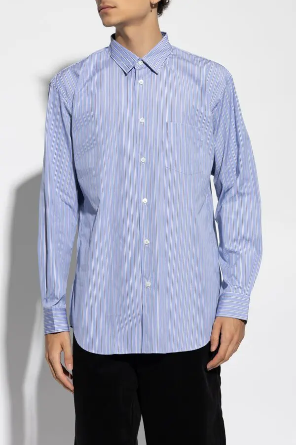 Comme Des Garçons Shirt With Striped Pattern - Blue