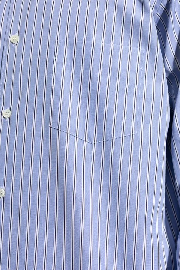 Comme Des Garçons Shirt With Striped Pattern - Blue