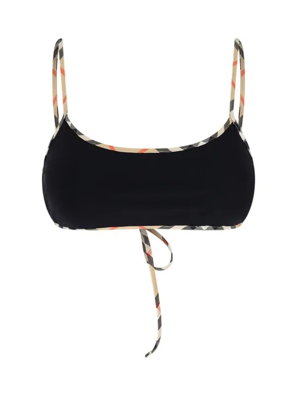 Burberry Checked Bikini Top - Black