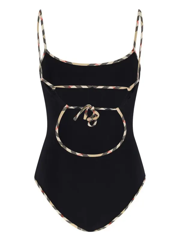 Burberry Checked One-piece Swimsuit - Black
