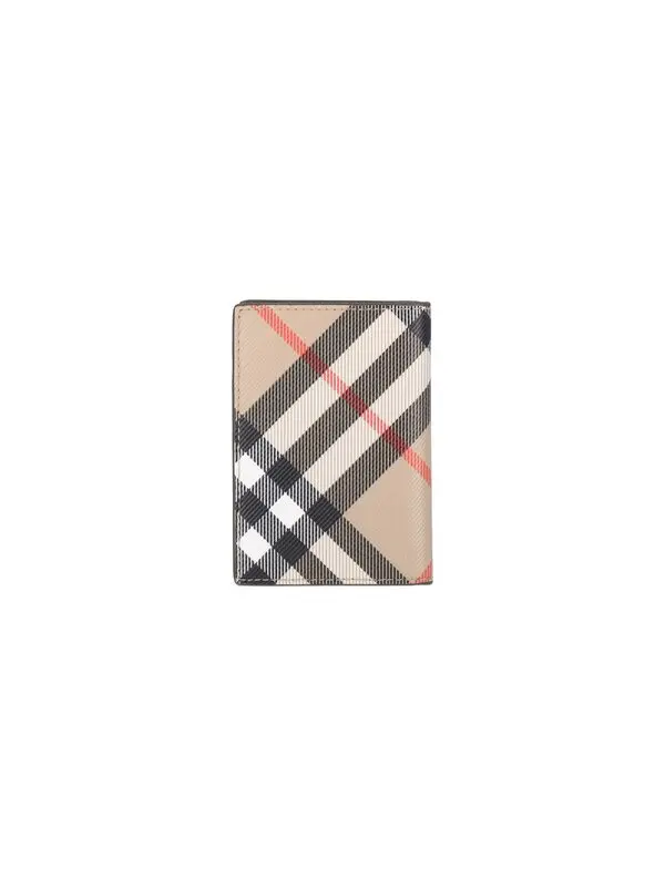 Burberry Check" Fold Card Holder