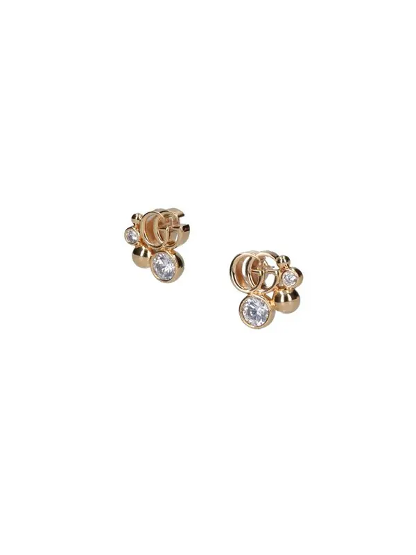 Gucci Gg Logo Stud Earrings - White