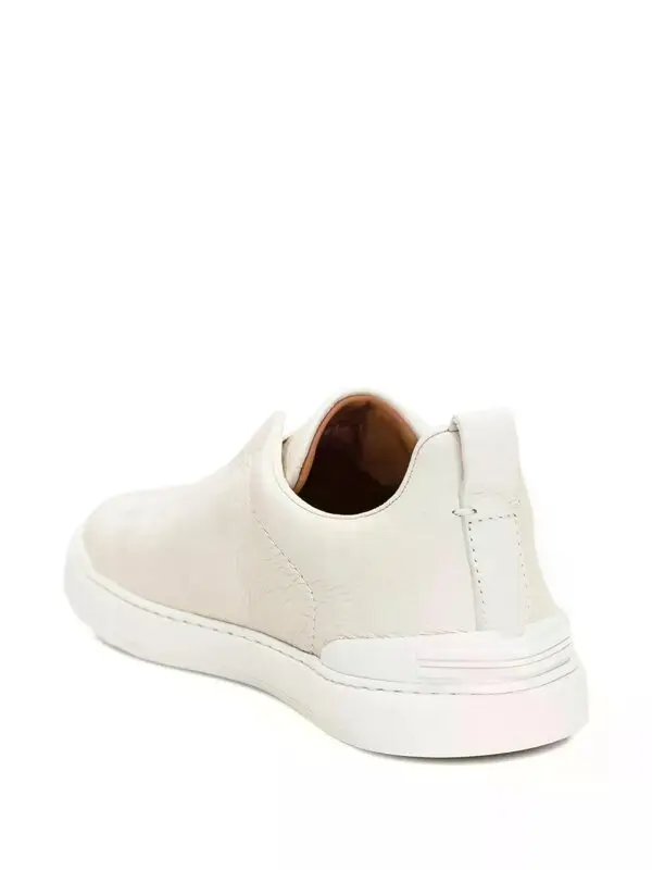 Zegna Triple Stitch Leather Slip-ons - Neutrals