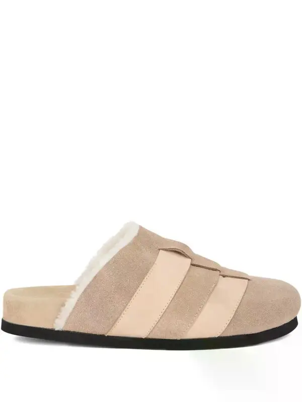 Peserico Panelled Suede Slippers