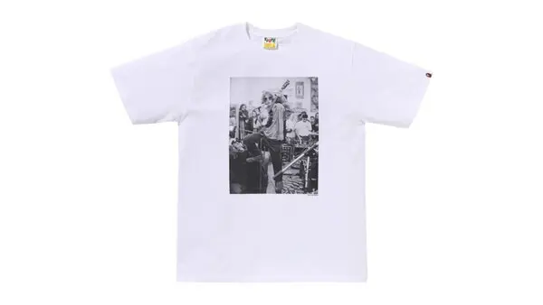 A BATHING APE X Shawn Mortensen Beck Aaron's Record Store Photo Tee Shirt - White