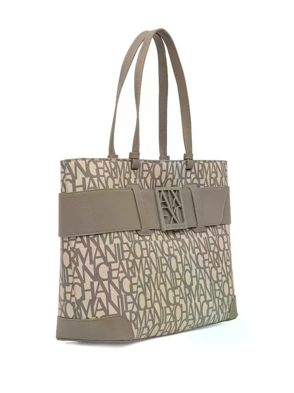 Armani Exchange Patterned Tote Bag With Logo Appliqu