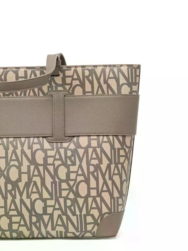 Armani Exchange Patterned Tote Bag With Logo Appliqu