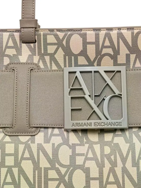 Armani Exchange Patterned Tote Bag With Logo Appliqu
