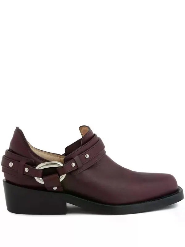 Rabanne Xl Link Biker Ankle Boots - Red