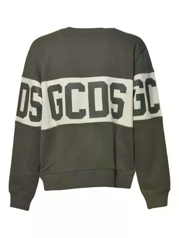 Gcds Logo-print Striped Sweatshirt - Grey