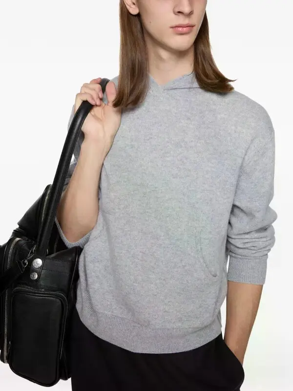 Acne Studios Knitted Long-sleeve Hoodie - Grey