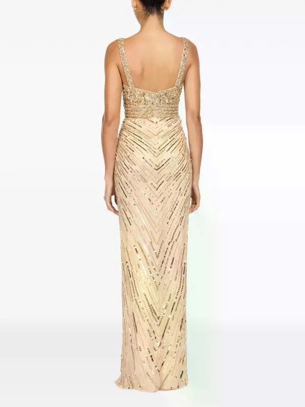 Jenny Packham Embellished Draped Elixir Dress - Neutrals