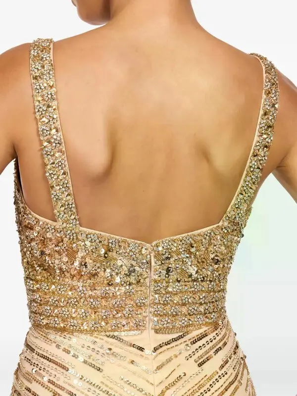 Jenny Packham Embellished Draped Elixir Dress - Neutrals