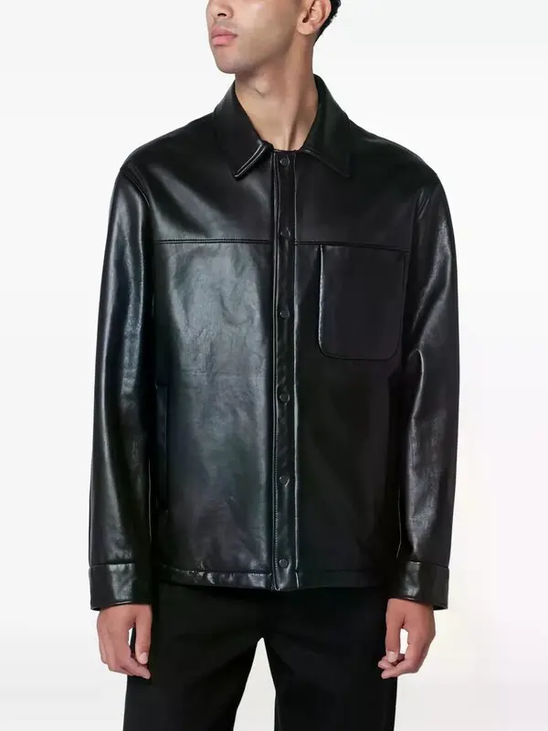 SALVATORE SANTORO Leather Jacket With Chest Pocket