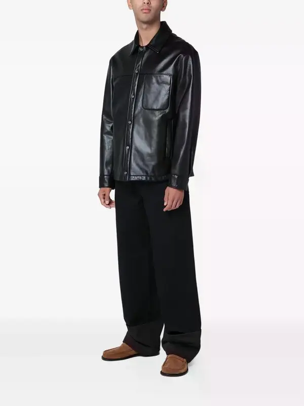 SALVATORE SANTORO Leather Jacket With Chest Pocket