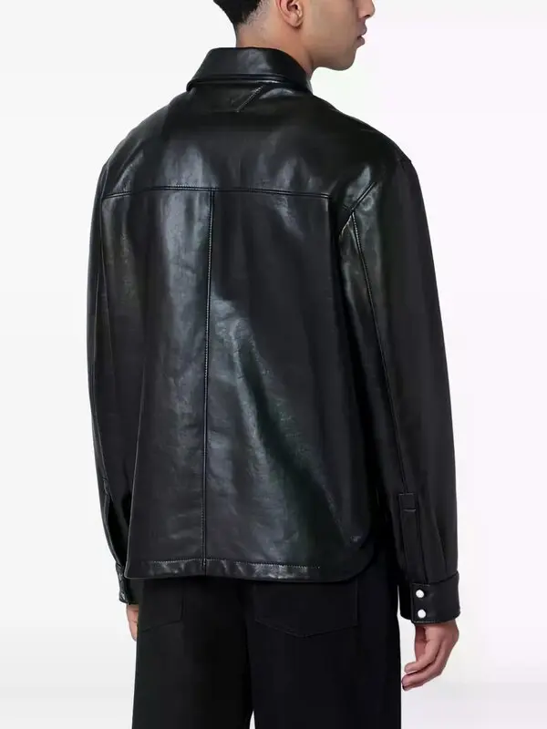 SALVATORE SANTORO Leather Jacket With Chest Pocket