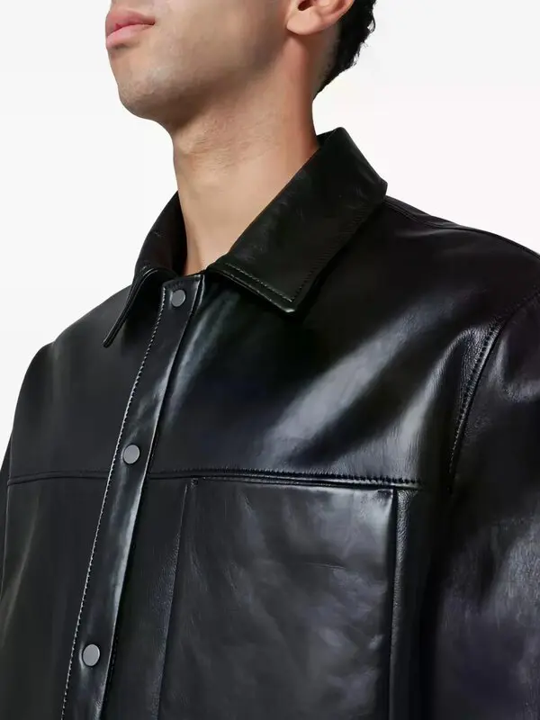 SALVATORE SANTORO Leather Jacket With Chest Pocket