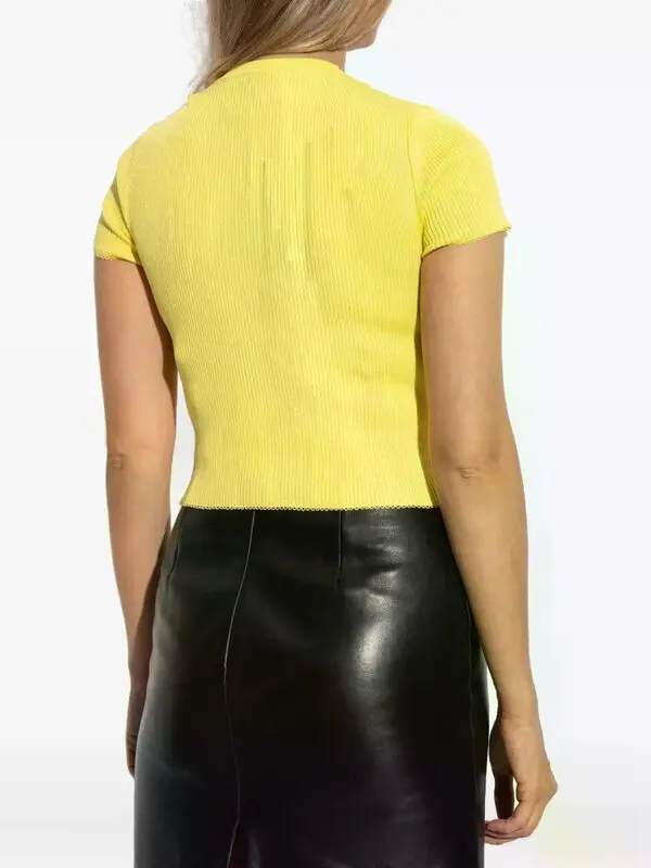 Givenchy Ribbed Logo Top - Yellow