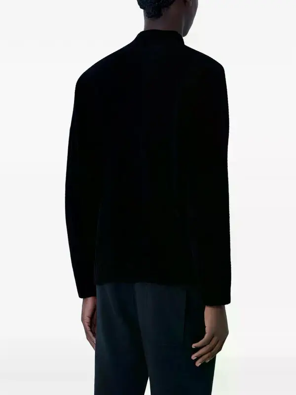 Stone Island Mock Neck Logo Patch Sweater